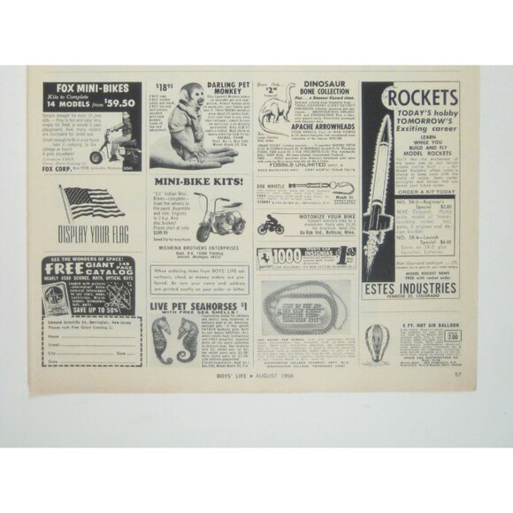 Boys' Life | Other | Vintage August 966 Print Ads Rockets Minibikes And ...